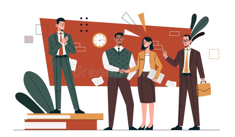 Colleagues Success Work Together Vector Stock Vector - Illustration of ...