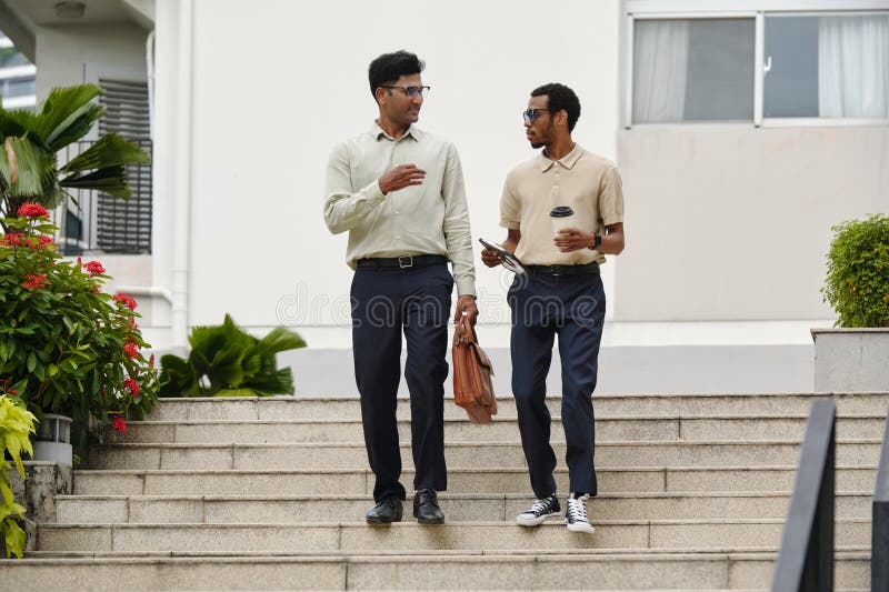 Colleagues Walking in the City Stock Image - Image of employee ...