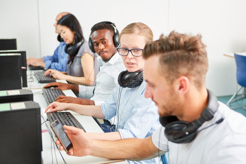 Computer work stations stock image. Image of businesswoman - 12808687