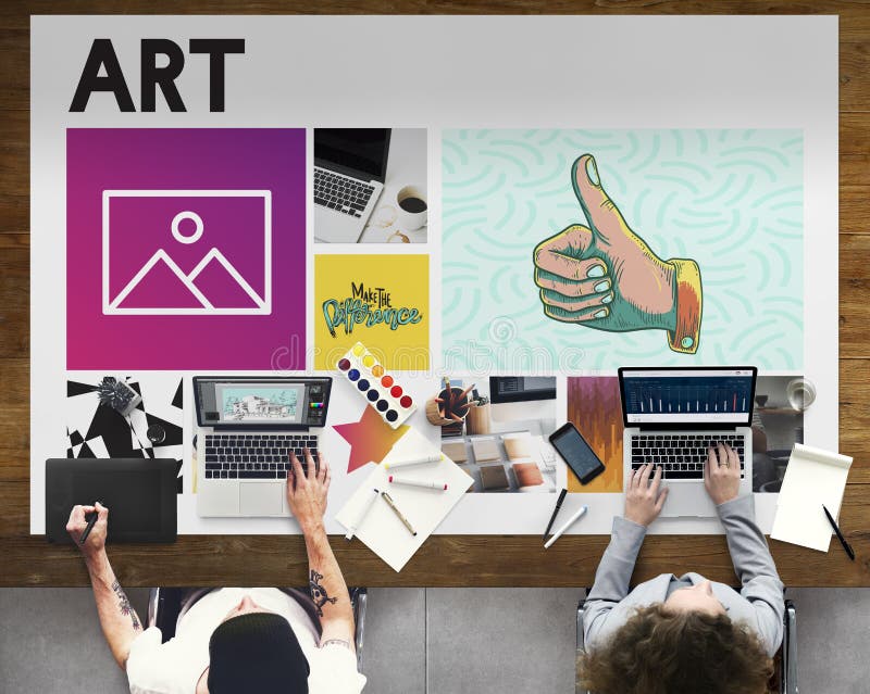 Colleagues Working Art Simplicity Concept Stock Image - Image of ...