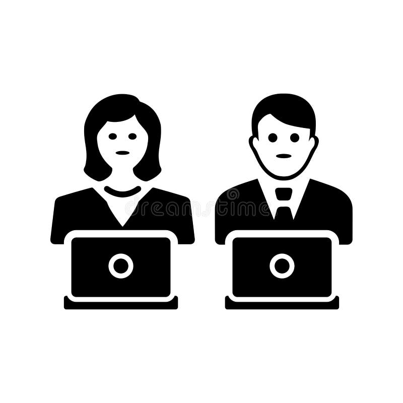 Colleagues, Working Employee Icon Stock Vector - Illustration of ...