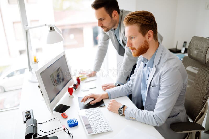 Colleagues Working in Office Stock Photo - Image of people, working ...