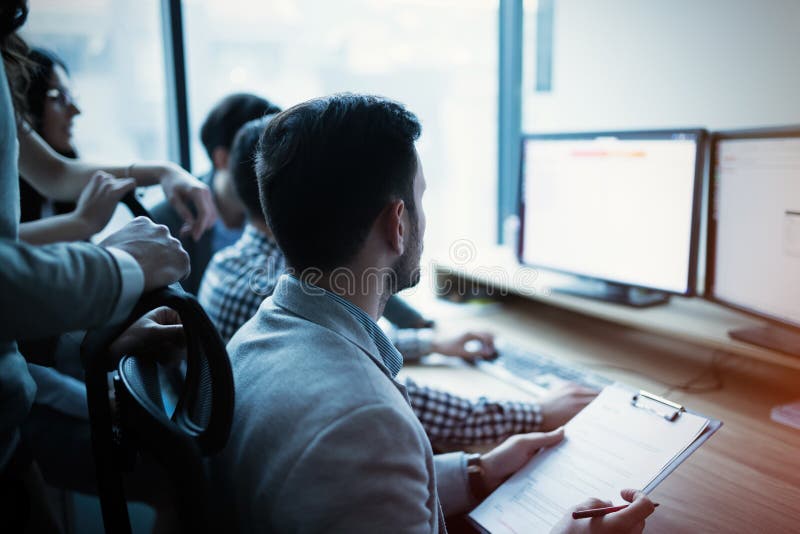 It Colleagues Working on Software Developement Project Stock Photo ...