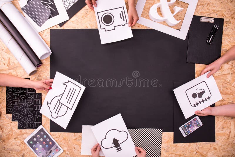 Colleagues working on task stock image. Image of innovation - 66088187