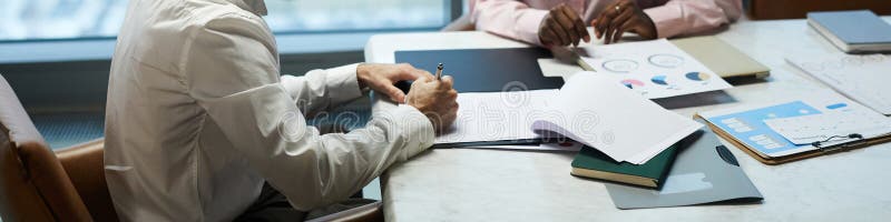Colleagues Working in Team in Office Stock Image - Image of ...