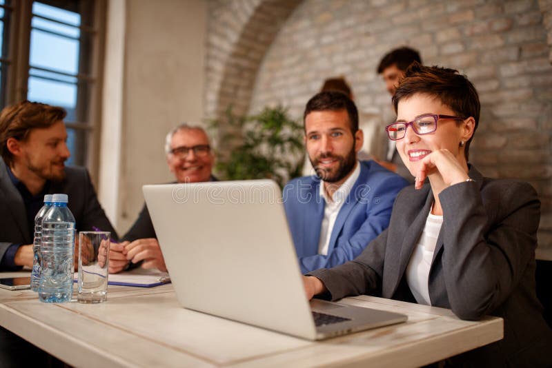 Colleagues Working Together in Office Stock Photo - Image of ...