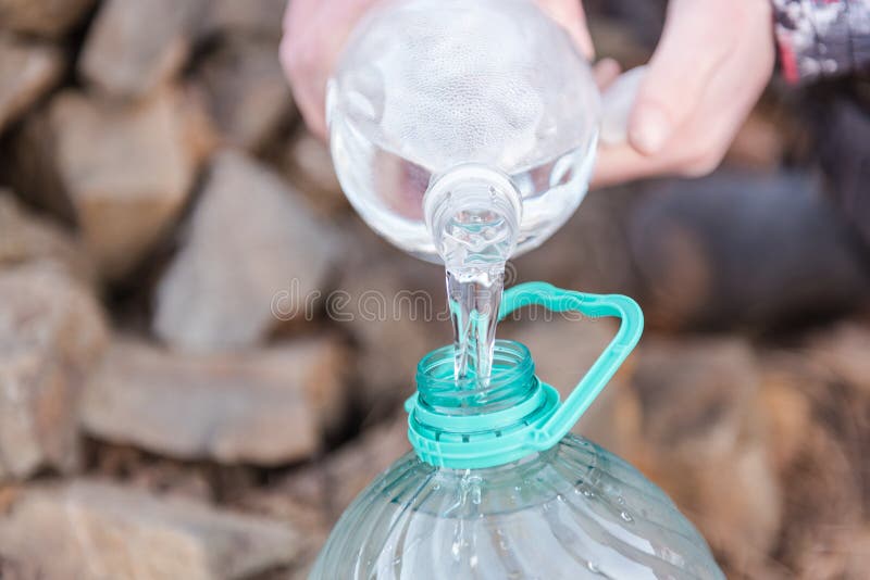 Collect Birch Sap. Juice from a Tree. Season Stock Image - Image of ...