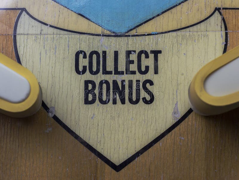 Collect Bonus Logo on a Pinball Machine Stock Image - Image of ...
