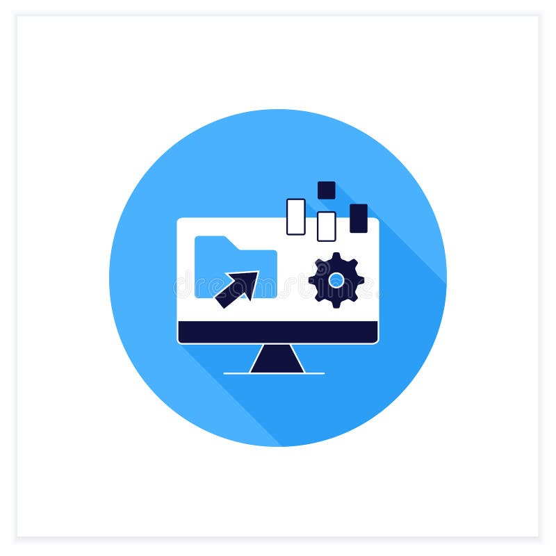 Collect Data Offline Flat Icon Stock Vector - Illustration of ...