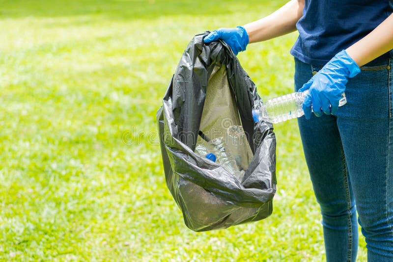 Collect Garbage in the Ecological Group Park. Concept of Environmental ...