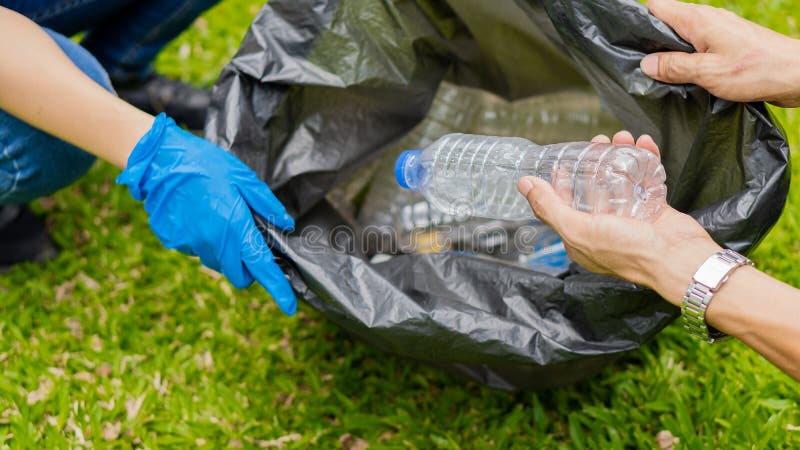 Collect Garbage in the Ecological Group Park. Concept of Environmental ...