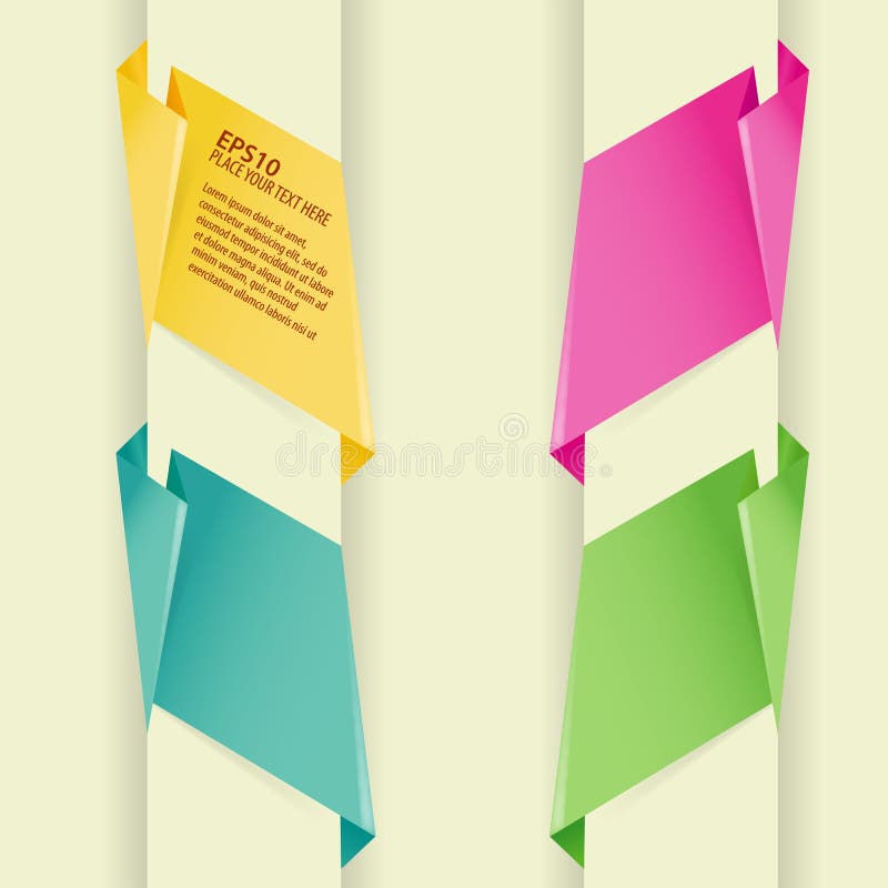 Origami Banner, Vector Illustration Stock Vector - Illustration of ...