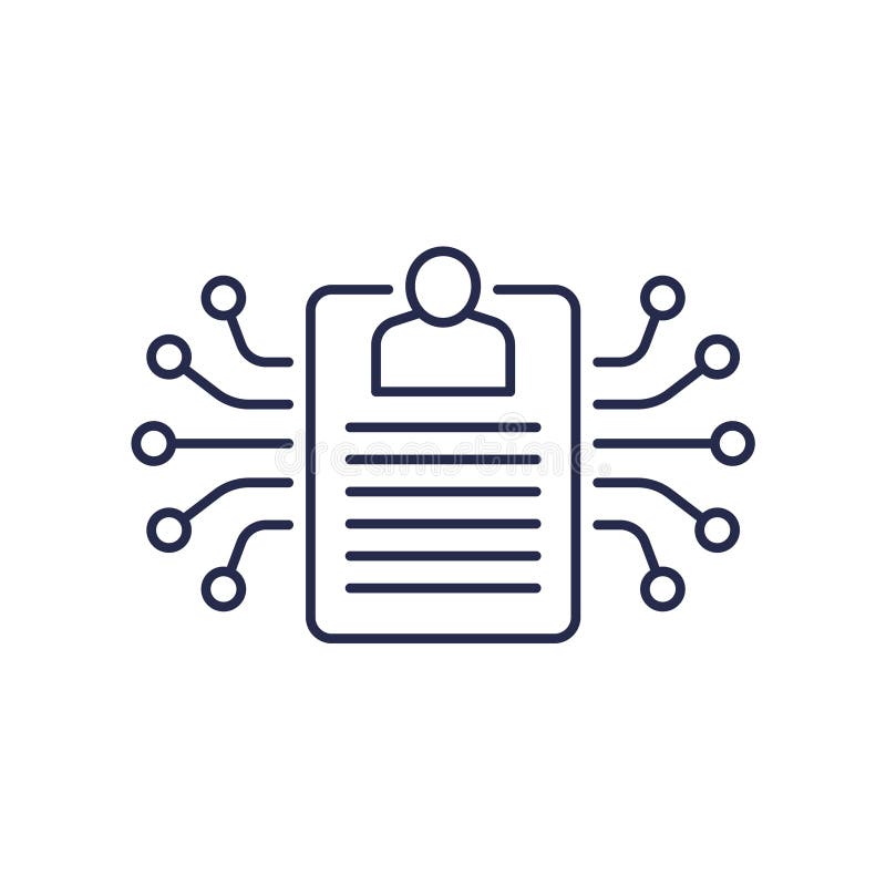 Collect User Data Line Icon Stock Illustration - Illustration of ...