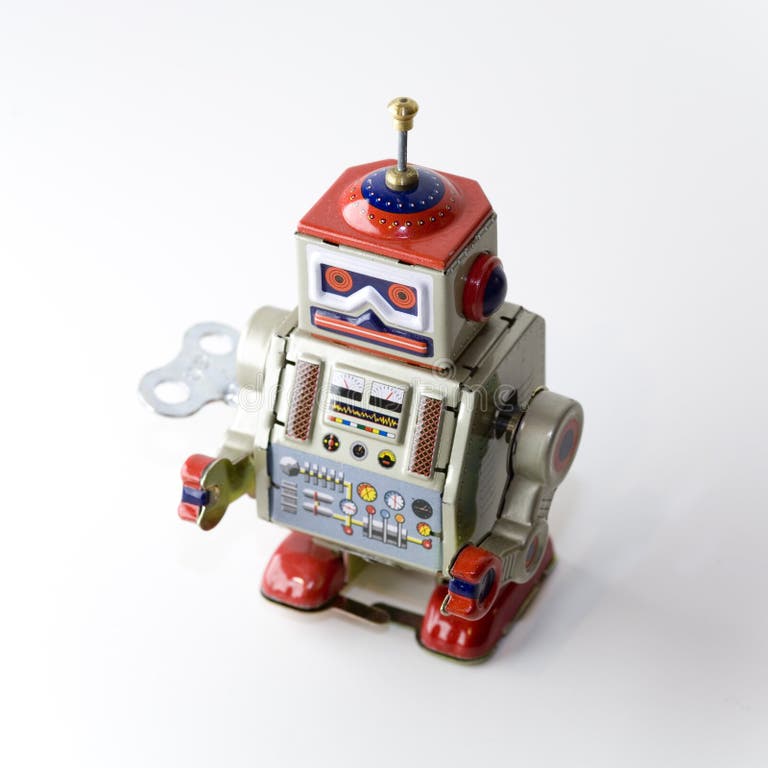 Collectable Clockwork Toy Robot Stock Image - Image of movement, space ...