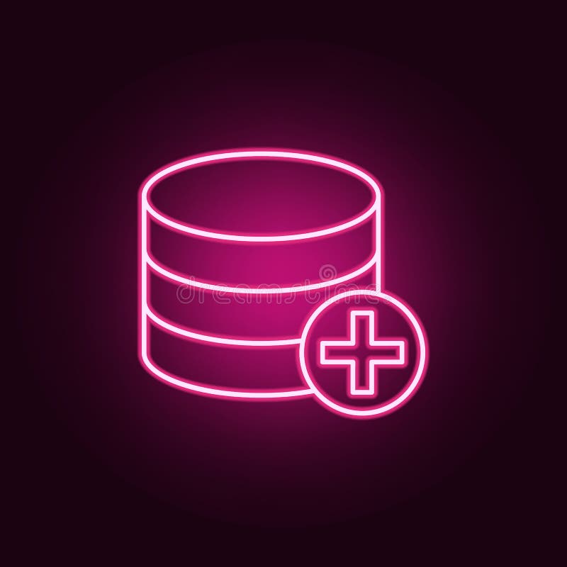 Collected Coins with a Plus Neon Icon. Elements of Web Set Stock ...