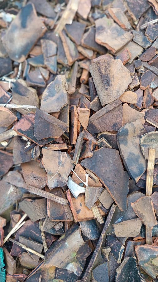 These are the Collected Roof Tile Fragments Stock Photo - Image of ...