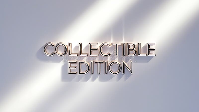Collectible Edition Lettering with Shadow Effect on a Plain Background ...