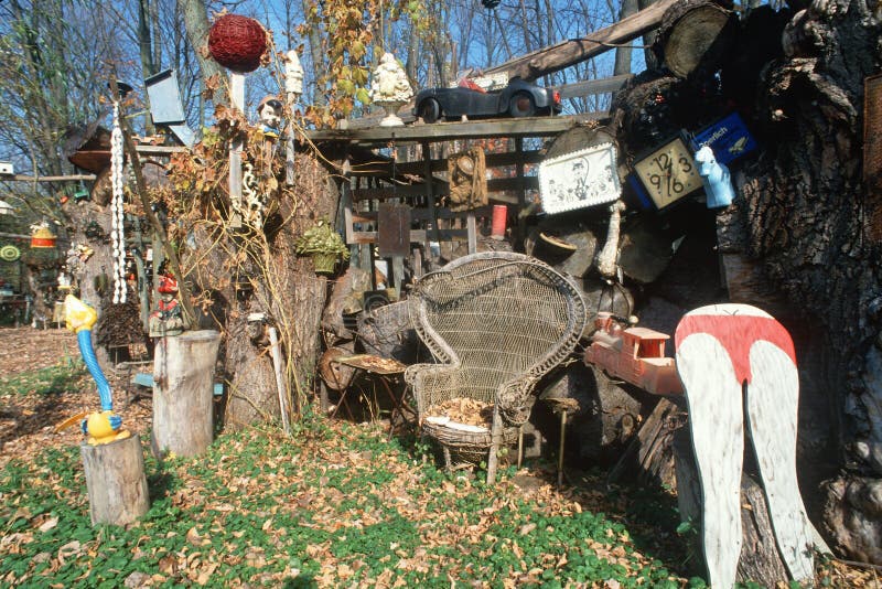 Collectibles and Junk in a Back Yard, Highway 90, NY Editorial Stock ...