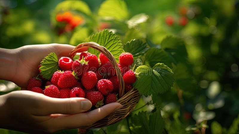 Collecting Berries in the Garden for Cooking Jam Stock Illustration ...