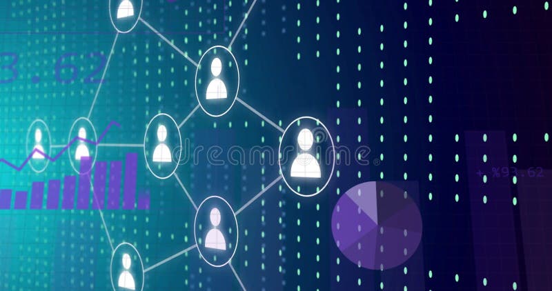 Collecting Data and Network Connections Image Over Digital Background ...