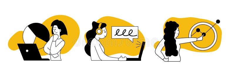 Collecting Finance Data Set Business Vector Illustration Concept ...