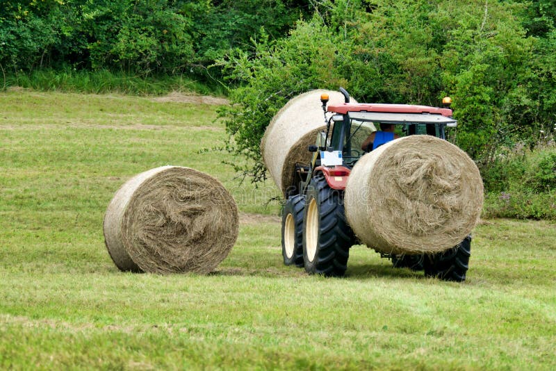 Collecting Hay Bales stock photo. Image of natural, meadow - 230135960