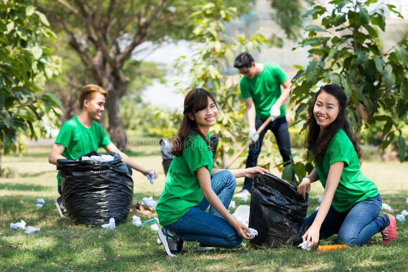 Collecting litter stock photo. Image of collecting, girl - 68045182