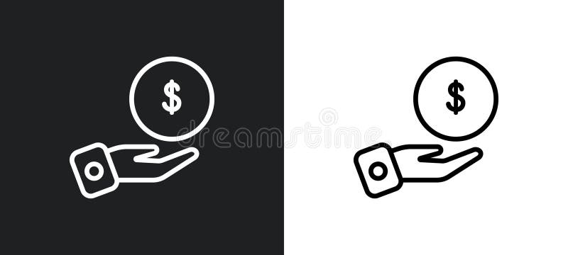 Collecting Outline Icon in White and Black Colors. Collecting Flat ...