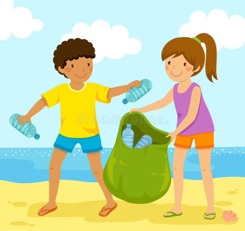 Beach Clean Up Kids Stock Illustrations – 19 Beach Clean Up Kids Stock ...