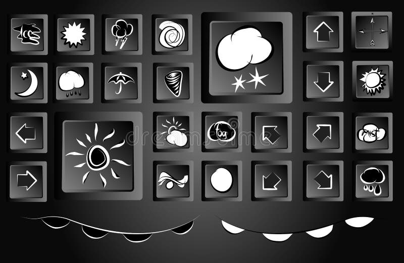 Collection of 28 Weather Map Icons Stock Vector - Illustration of ...