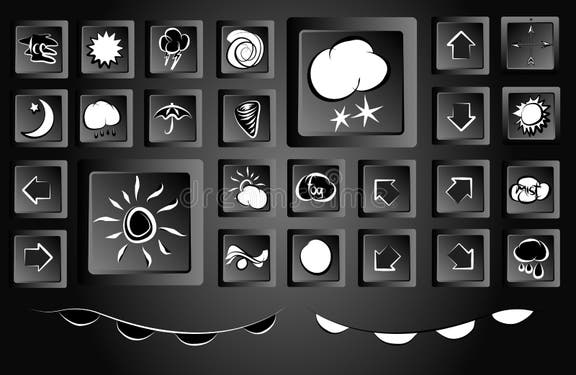 Collection of 28 Weather Map Icons Stock Vector - Illustration of ...
