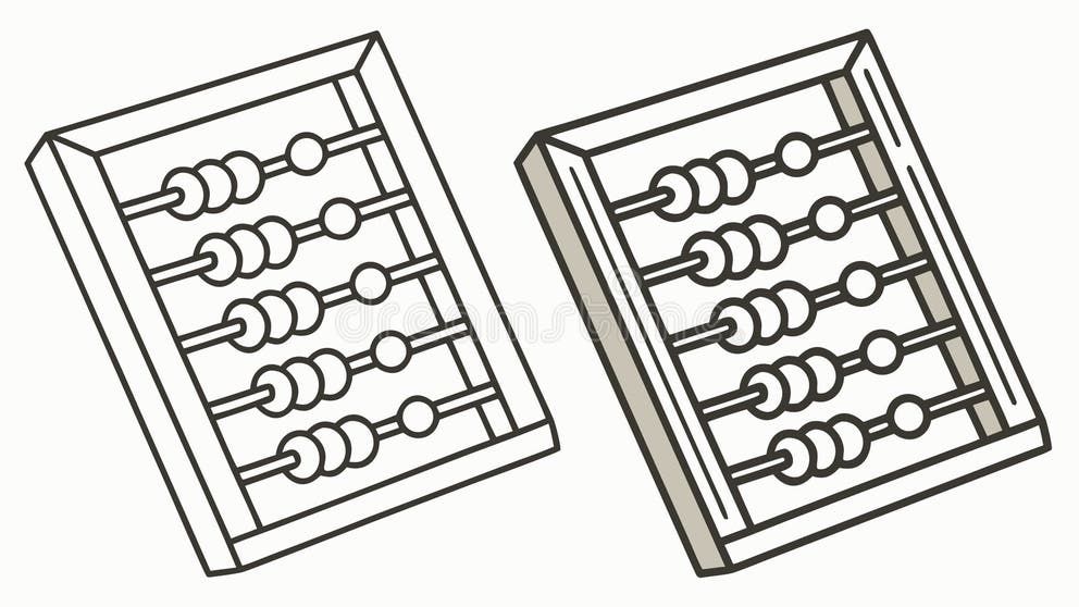 Collection of Abacus Tools for Mathematical Calculations, Vector Design ...