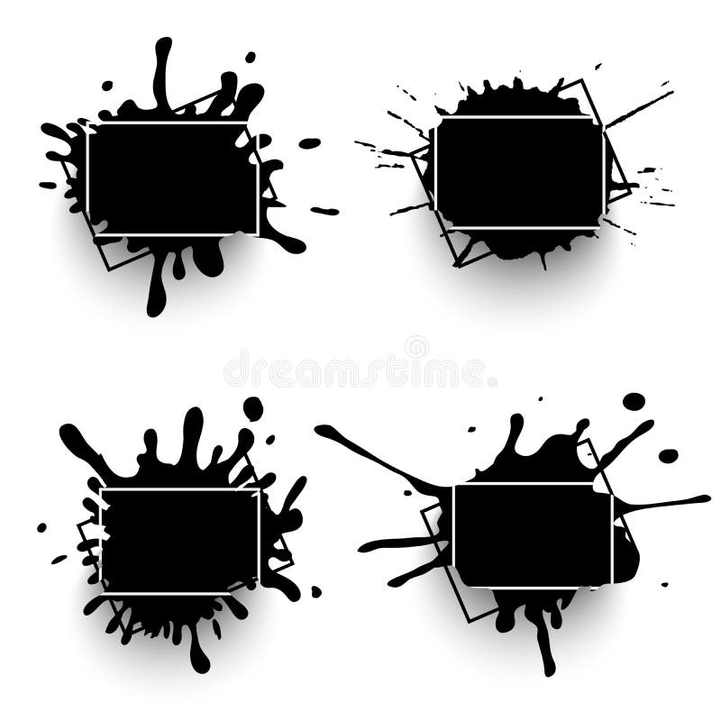Collection of Abstract Banners As Black Spot Design Stock Vector ...