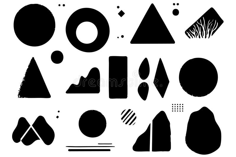 A Collection of Abstract Black Shapes and Geometric Elements, Perfect ...