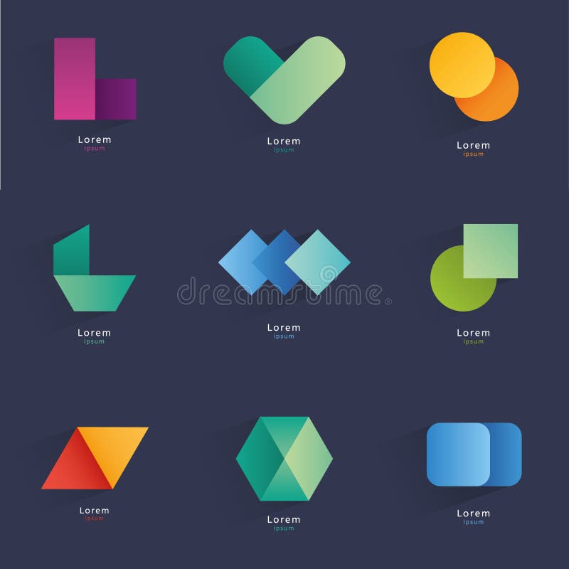 Collection of Abstract Blank Symbols Stock Vector - Illustration of ...