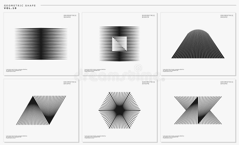 Abstract Blend Line Shape Poster Cover Design Set. Modern Dynamic Line Cover Set Stock Vector ...
