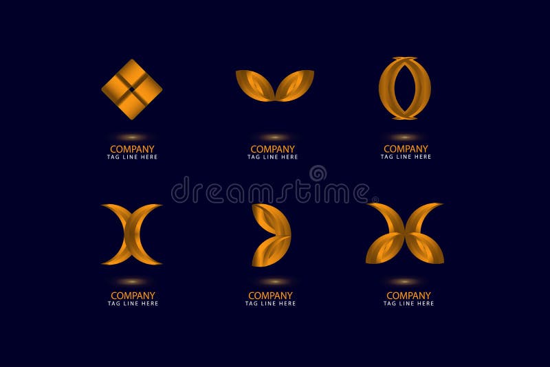 Collection of Abstract Business Gold Logos Vector Stock Vector ...