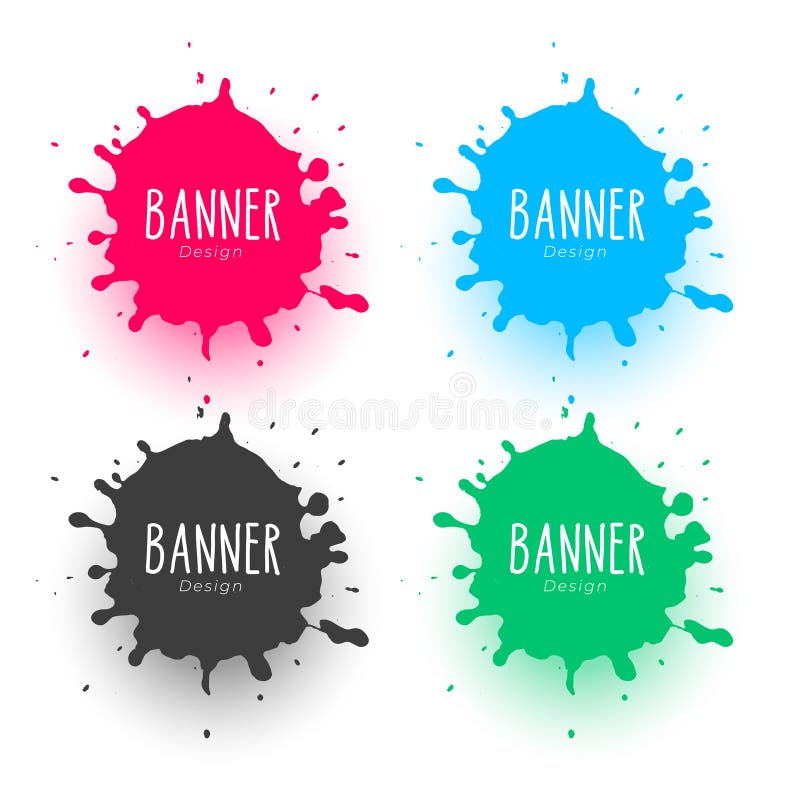 Collection of Abstract Circular Frame with Splatter Effect Stock Vector ...