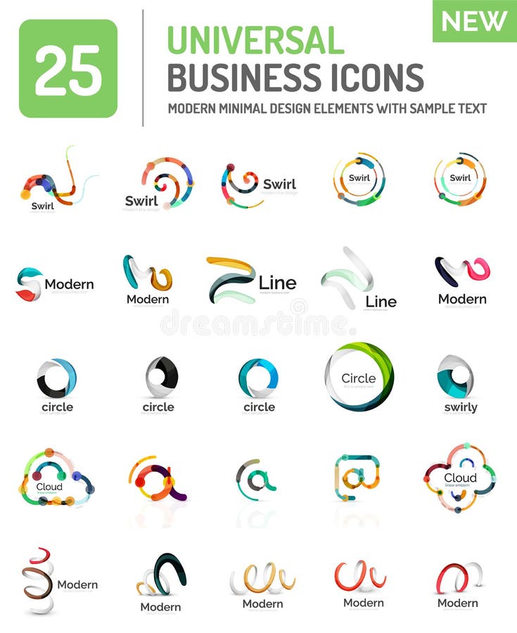 Collection of Abstract Company Logo Design Concepts Stock Vector ...