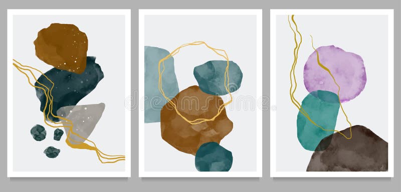 Collection of Abstract Creative Minimalist Hand Painted Illustrations ...