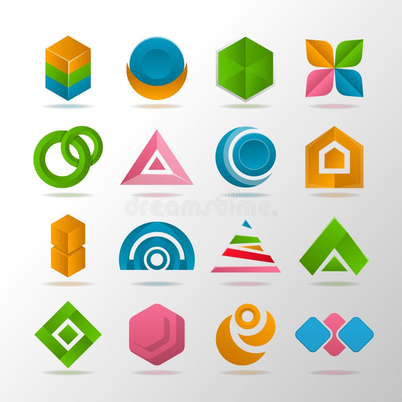 Collection of Abstract Elements for Logo Stock Vector - Illustration of ...