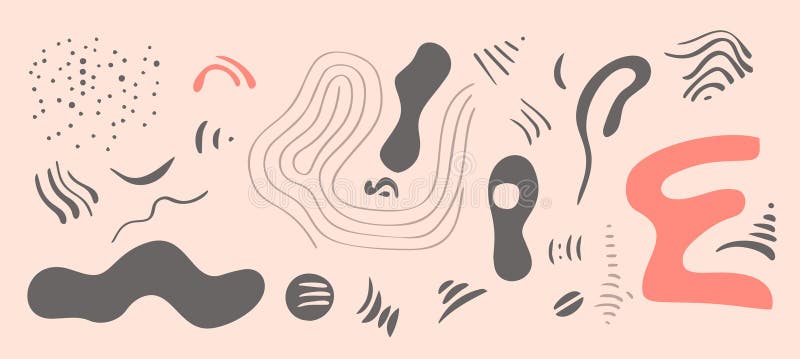 Collection of Abstract Emphasis Shape Texture in Doodle Art Stock ...