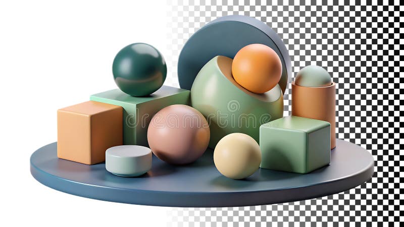 Group of Colorful Geometric Blocks, Abstract Artistic Shapes Collection ...