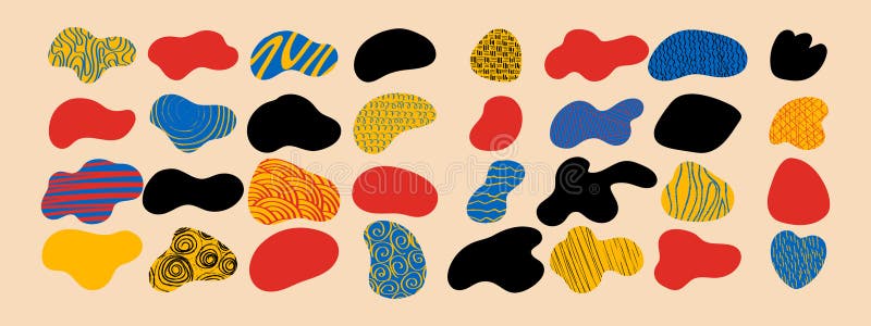 Collection of Abstract and Geometric Freeform Shapes with Grunge ...