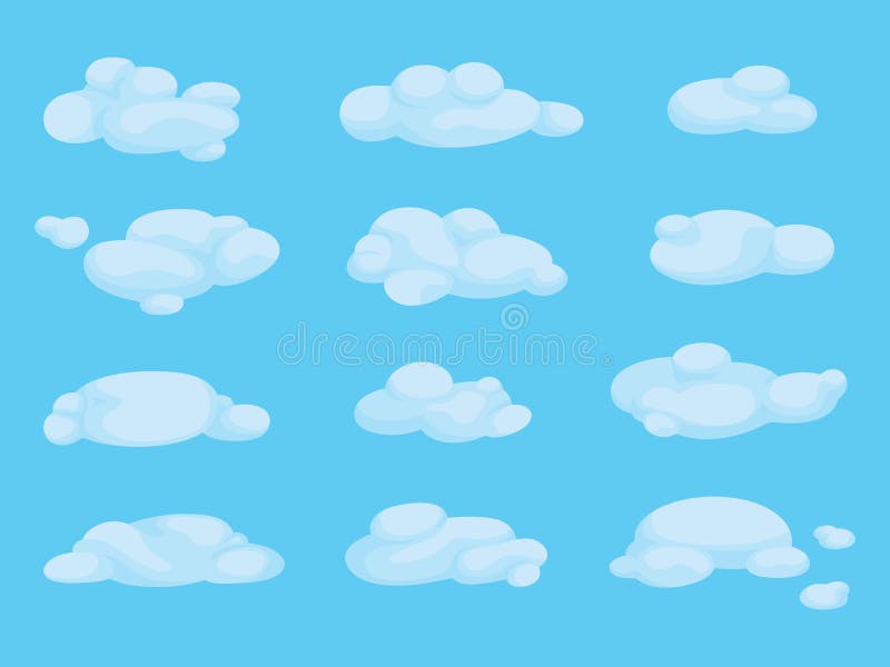 Collection of Abstract, Hand Drawn, Flat Style Colored with Basic ...