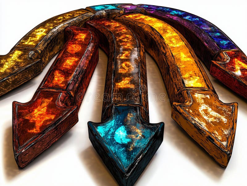 Abstract Ink Arrows Collection Stock Illustration - Illustration of ...