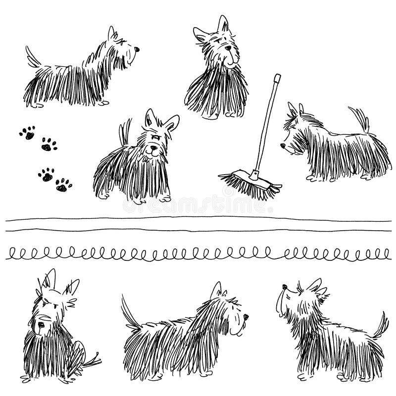 A Collection of Abstract Illustrations of Dogs, Stock Illustration ...