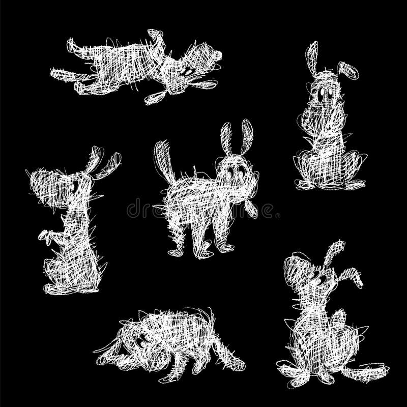 A Collection of Abstract Illustrations of Dogs, Stock Illustration ...