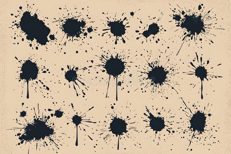 Collection of Abstract Ink Splatter Designs for Artistic Projects Stock ...