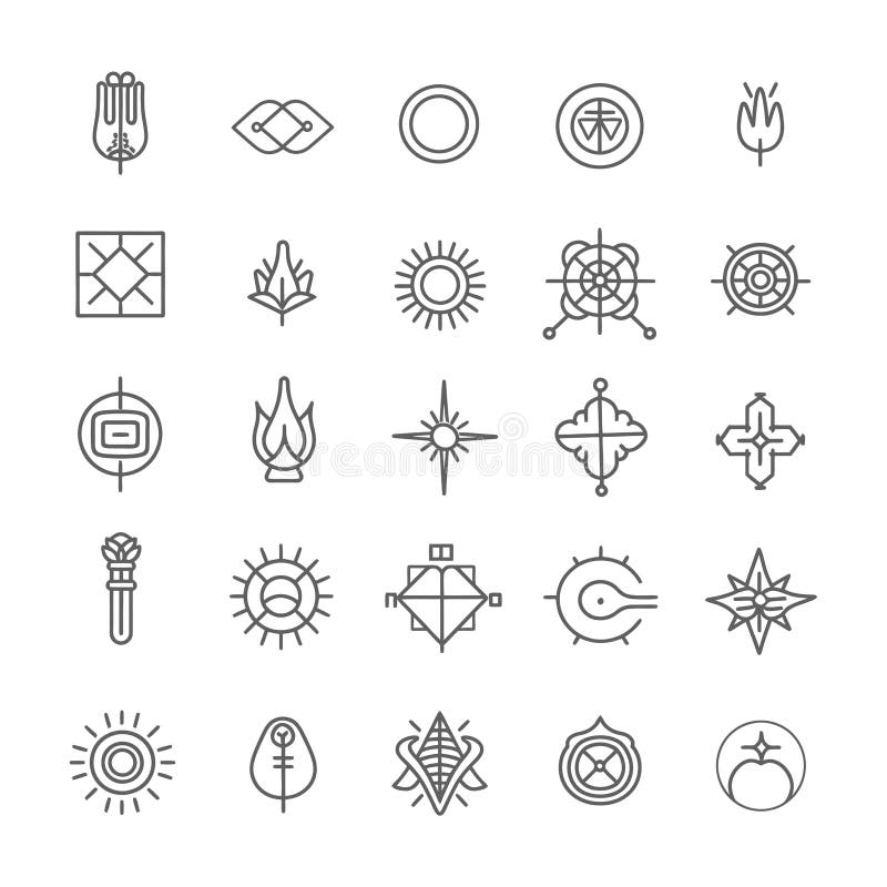 AI-Generated Geometric Symbol Set Stock Illustration - Illustration of ...